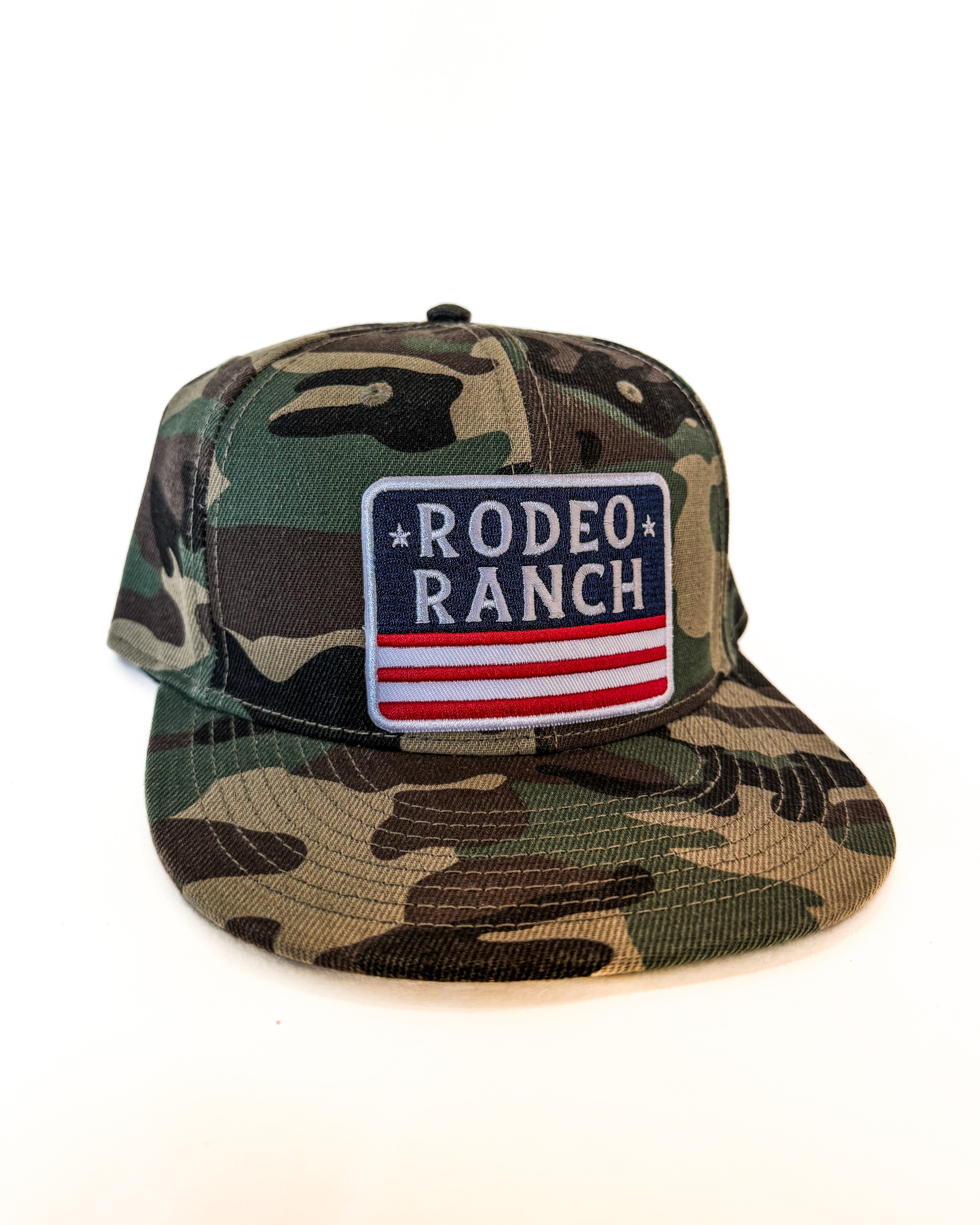 Rodeo Ranch Flag Mid Profile Hat - Camo – Rodeo Ranch Wholesale